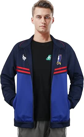 Amazon.com: Mens Football Coach Costume Blue Jacket Pants Tracksuit ...