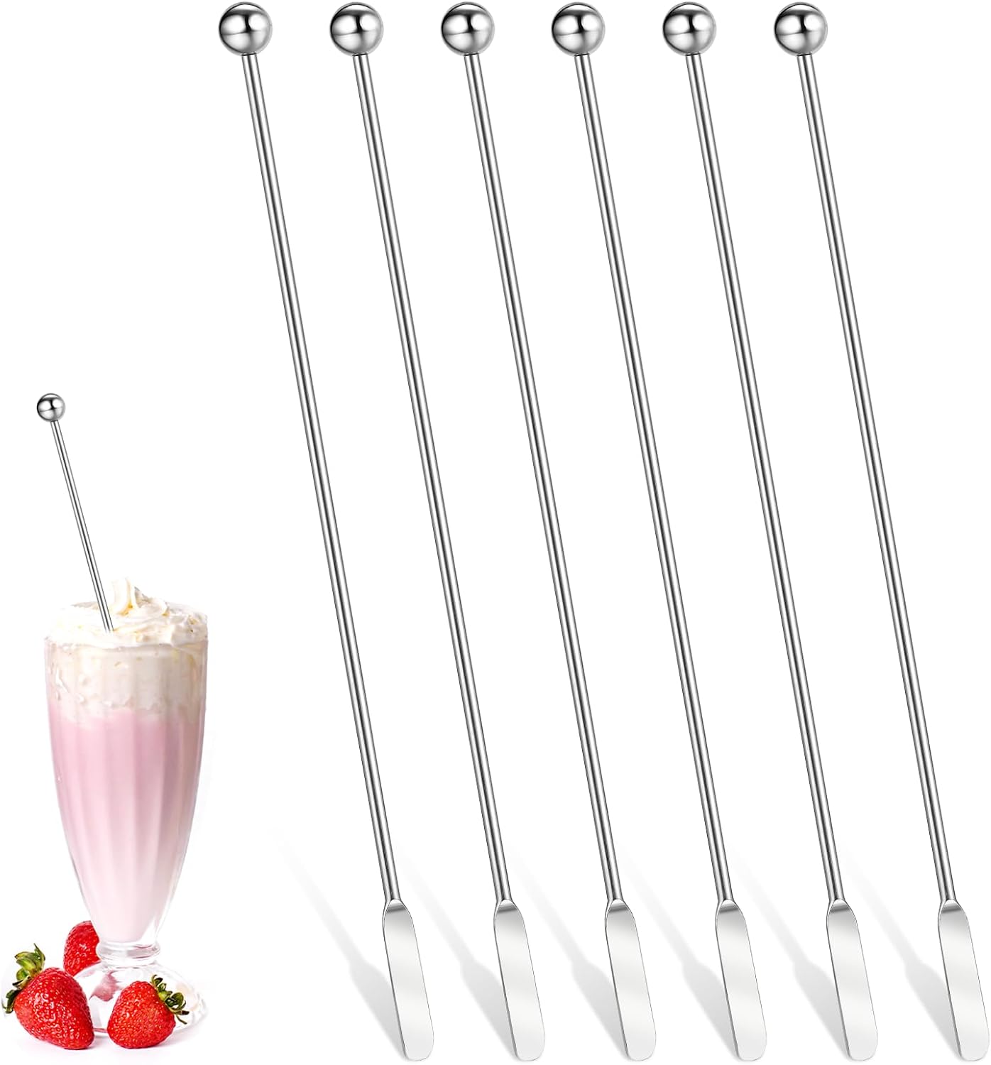 Amazon.com | 6 Pcs 7.6-inch Cocktail Paddle Drink Stirrers Stainless ...