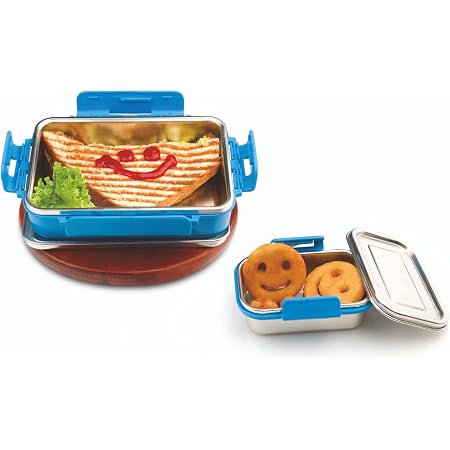 Buy Signoraware All Steel Lunch Box Small with Steel Lid, 650ml+175ml ...