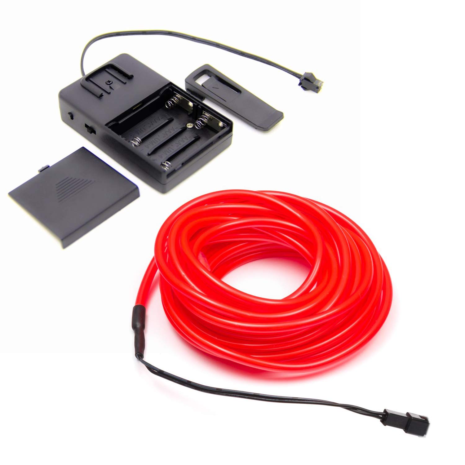 Amazon.com : 1-Pack 5m/16.4ft Red Neon LED Light Glow EL Wire - 5 mm ...