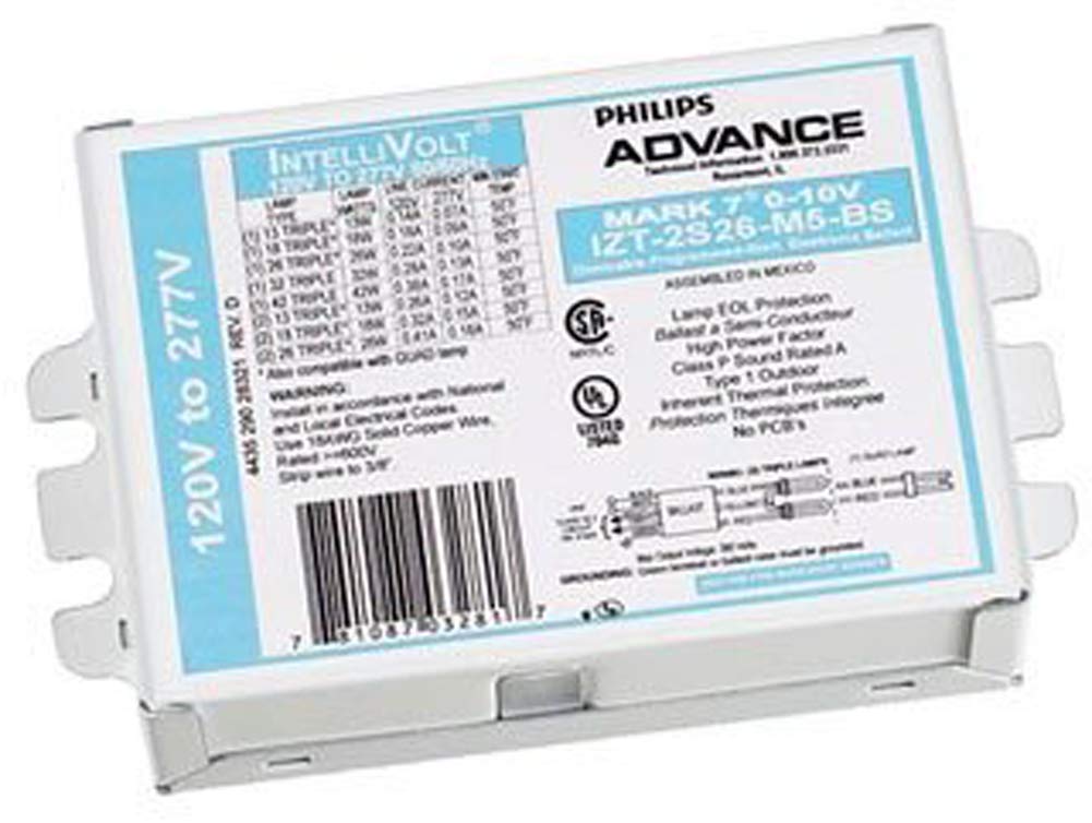 Philips Advance IZT-2S26-M5-LD-35M Mark 7 Electronic Dimming Ballast ...