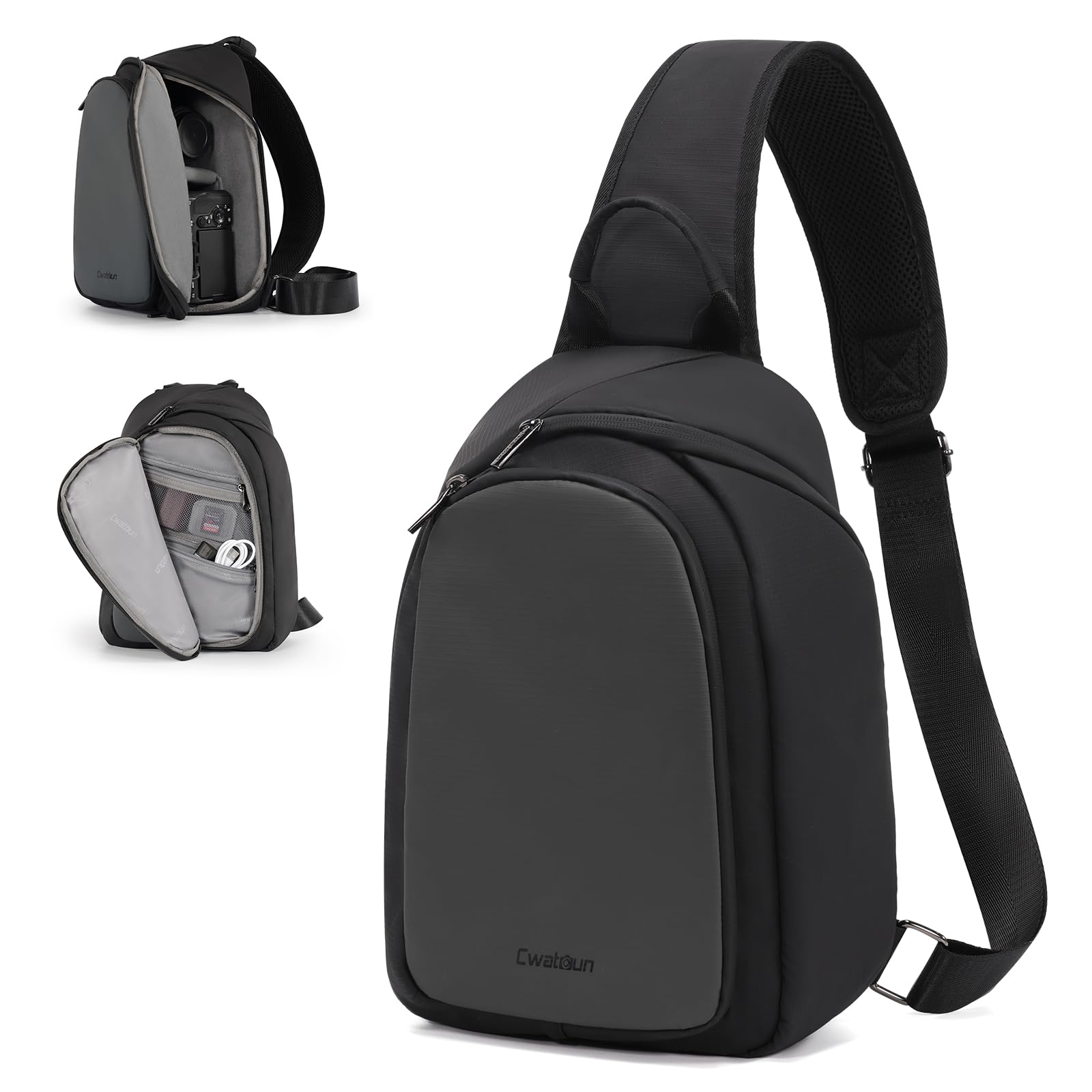 Amazon.com : Cwatcun Camera Sling Bag Small, DSLR/SLR/Mirrorless ...