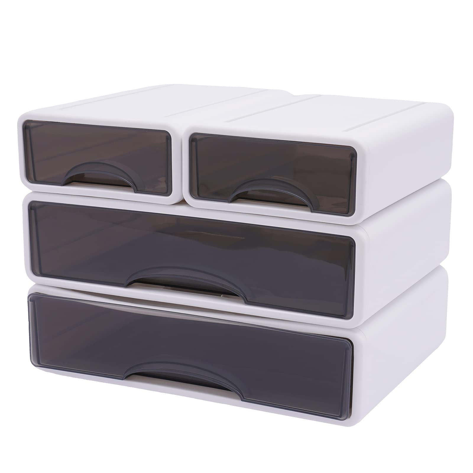 Amazon.com: Stackable Desk Storage Box, Office Desk Organizer with 4 ...