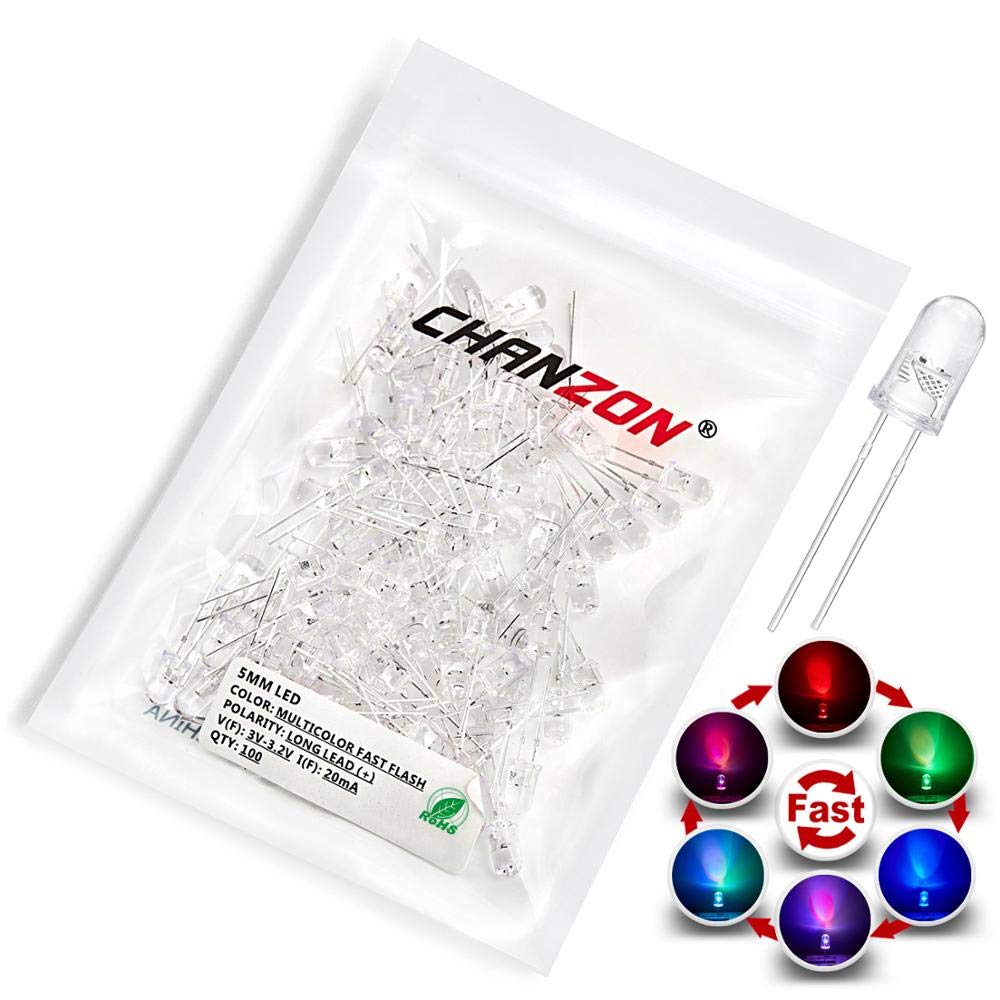 Amazon.com: CHANZON 100 pcs 5mm RGB Multicolor Fast Blinking (Multi ...