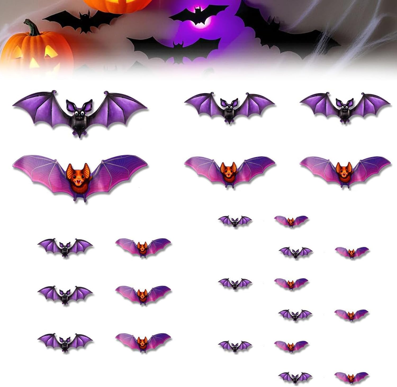 Amazon.com: Halloween 3D Lighted Bats Moving Wall Decor with Remote, 3D ...