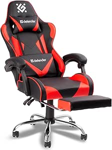 Defender Pilot Gaming PC Chair with Footrest, Ergonomic Armchair ...