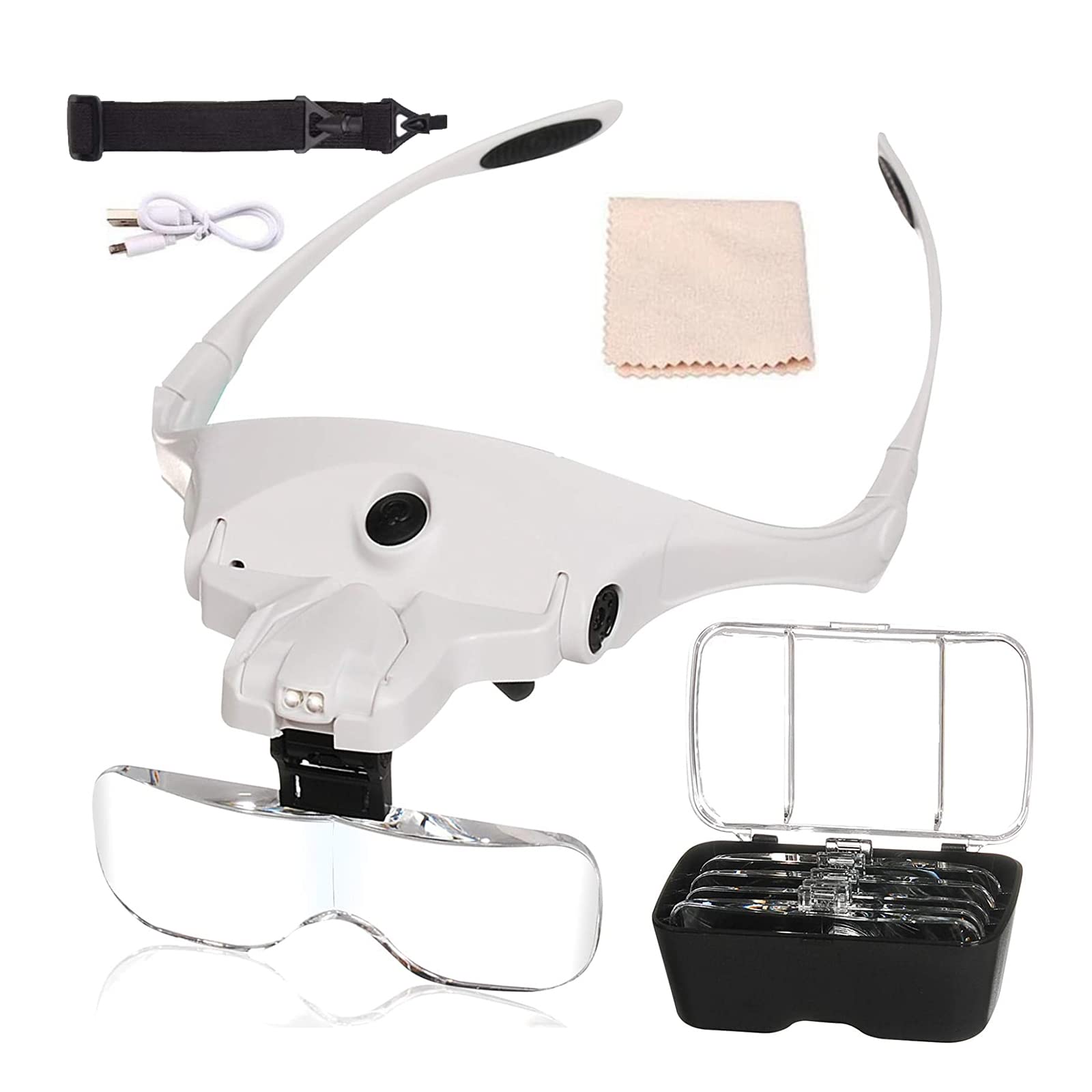 Amazon.com: Gift2U Magnifying Glasses, USB Charging Headband Magnifier ...