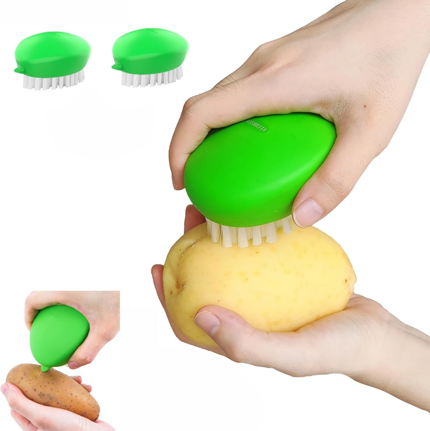 Amazon.com: 2 PCs Vegetable Brush, Non-Slip Grip Potato Scrubber ...