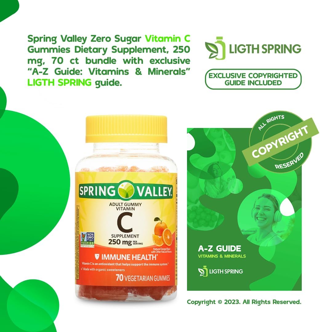 Spring Valley – Gomitas vegetarianas de vitamina C para adultos, 250 mg ...