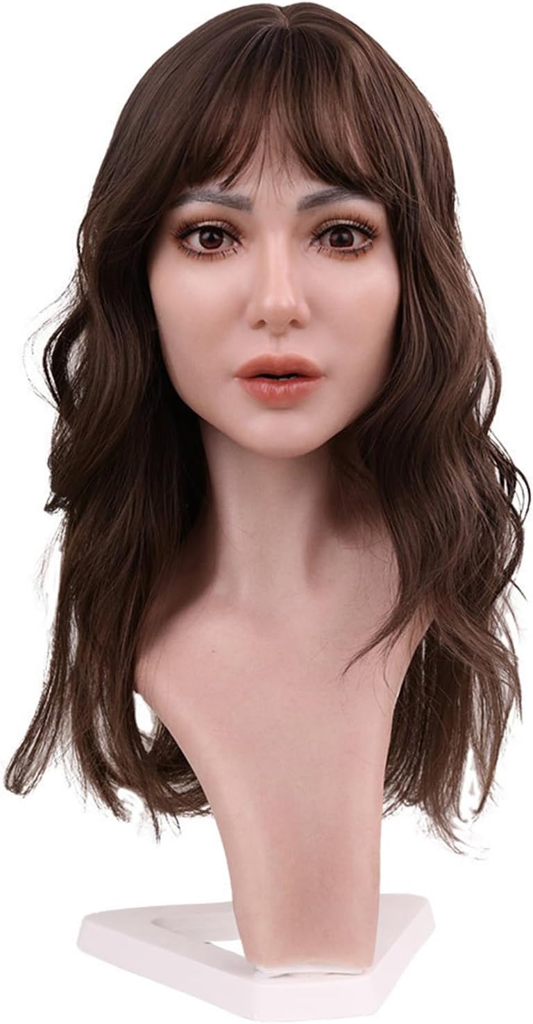 Amazon.com: HYRETENORU Real Human Silicone Head with Teeth Realistic ...
