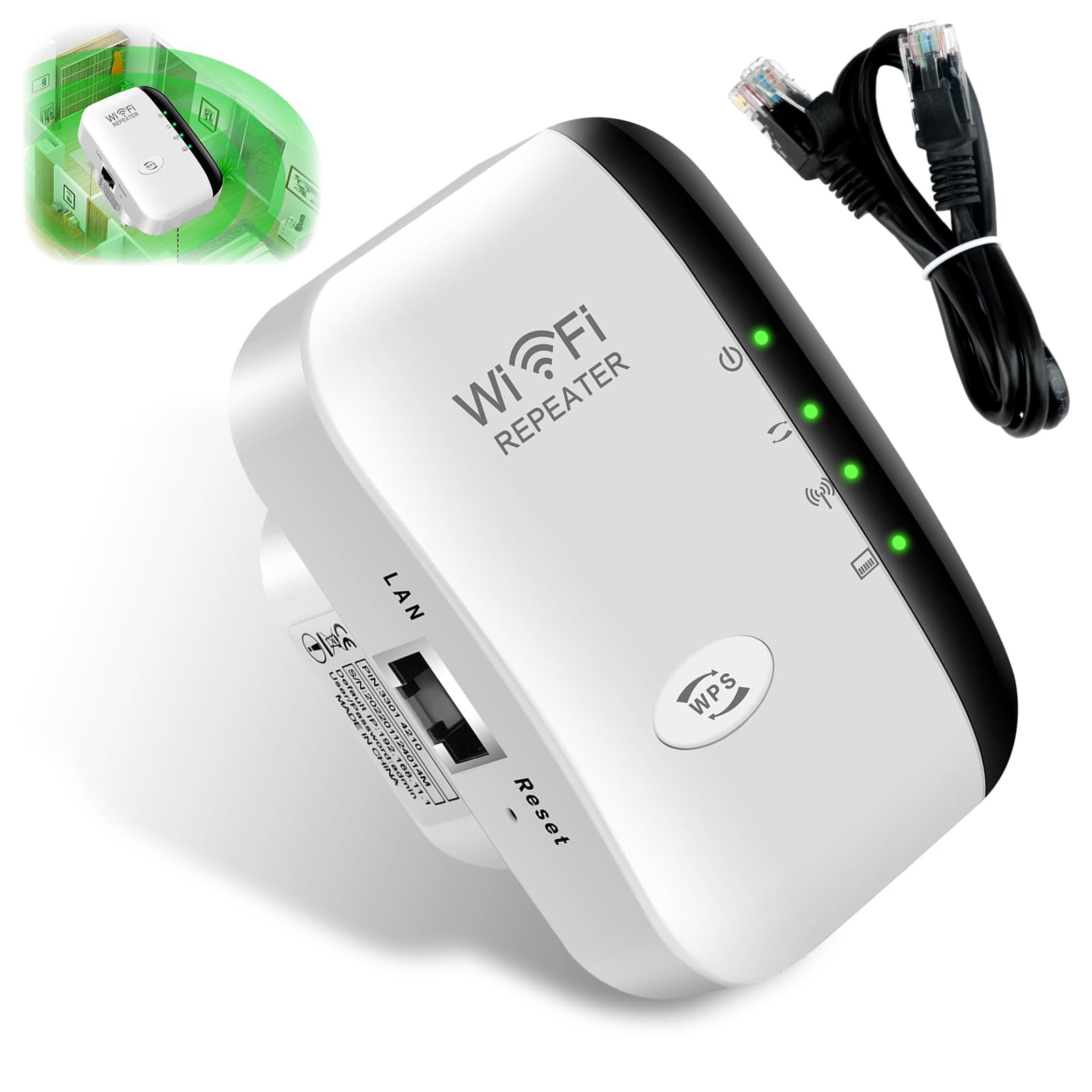WiFi Extender, 2024 Newest Wireless Internet Repeater Range Extender ...