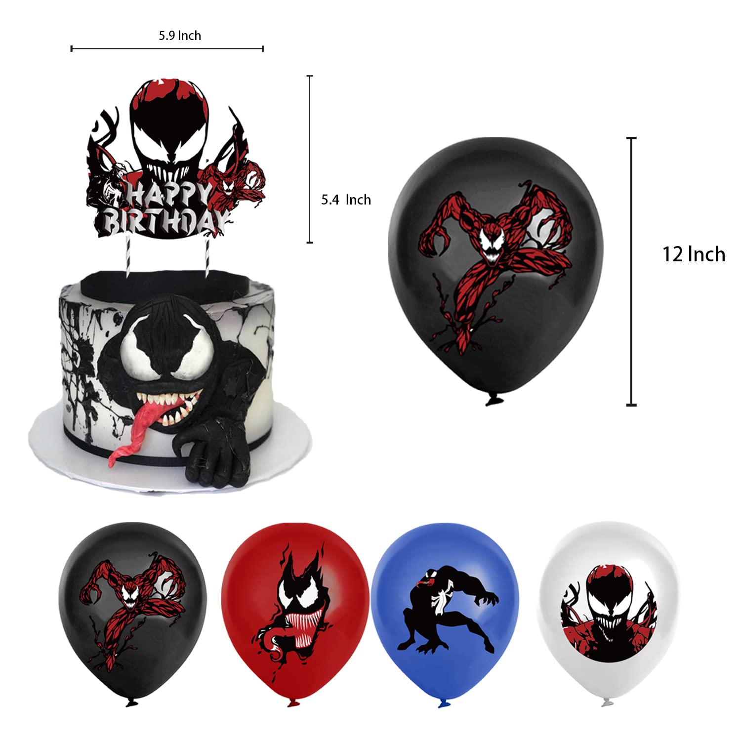 Venom 2 Birthday Party Supplies, Venom Party Decorations Include Venom ...