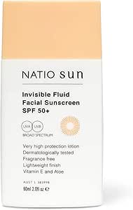 Natio Australia Invisible Fluid Facial Sunscreen SPF 50+ 60ml - Ultra ...