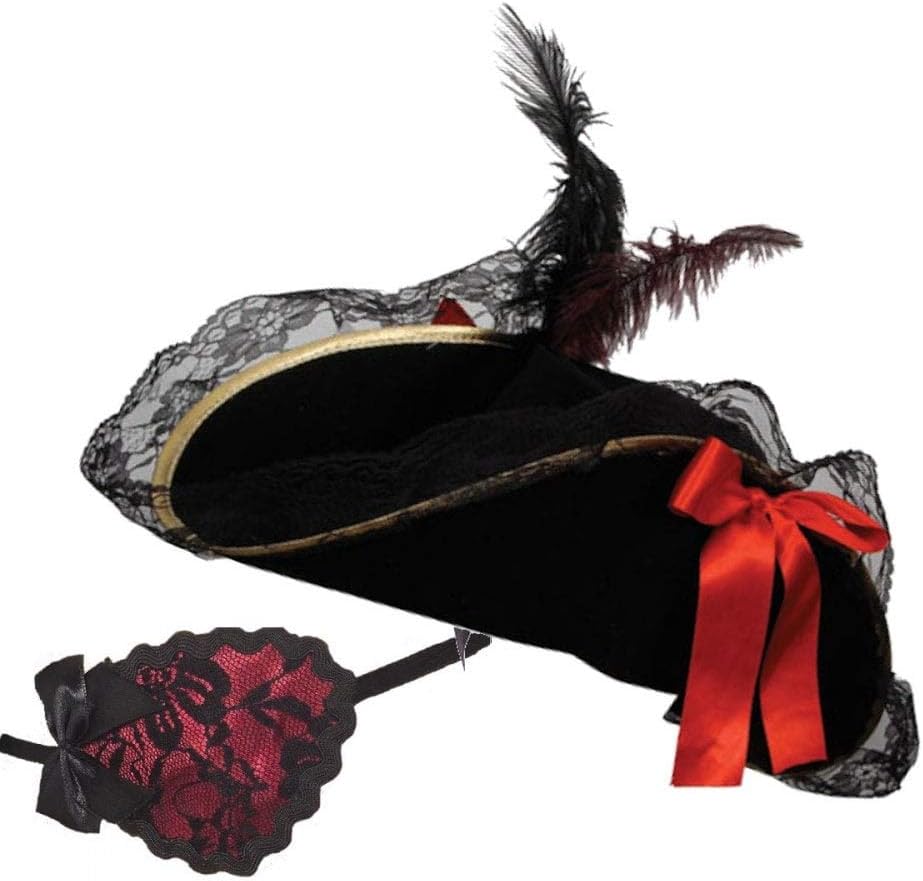 A2ZFD Ladies Super Deluxe Pirate Captain Hat and Eyepatch - Adult Fancy ...