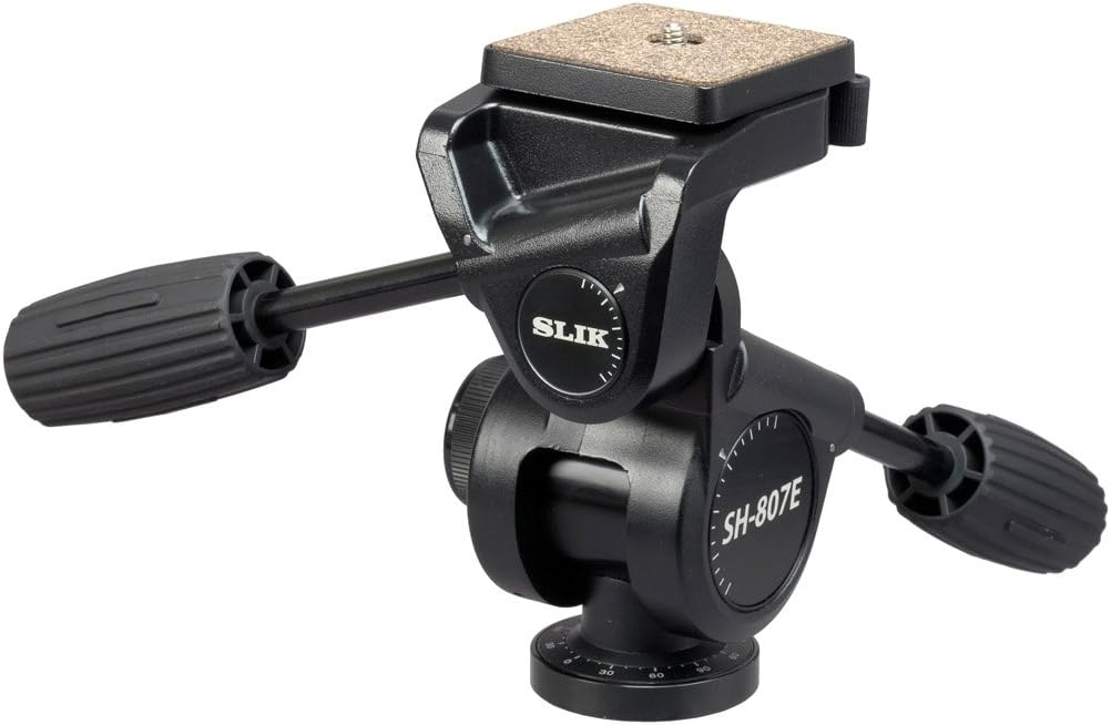 Amazon.com : SLIK SH-807E 3-Way Pan/Tilt Head, Black (618-807 ...