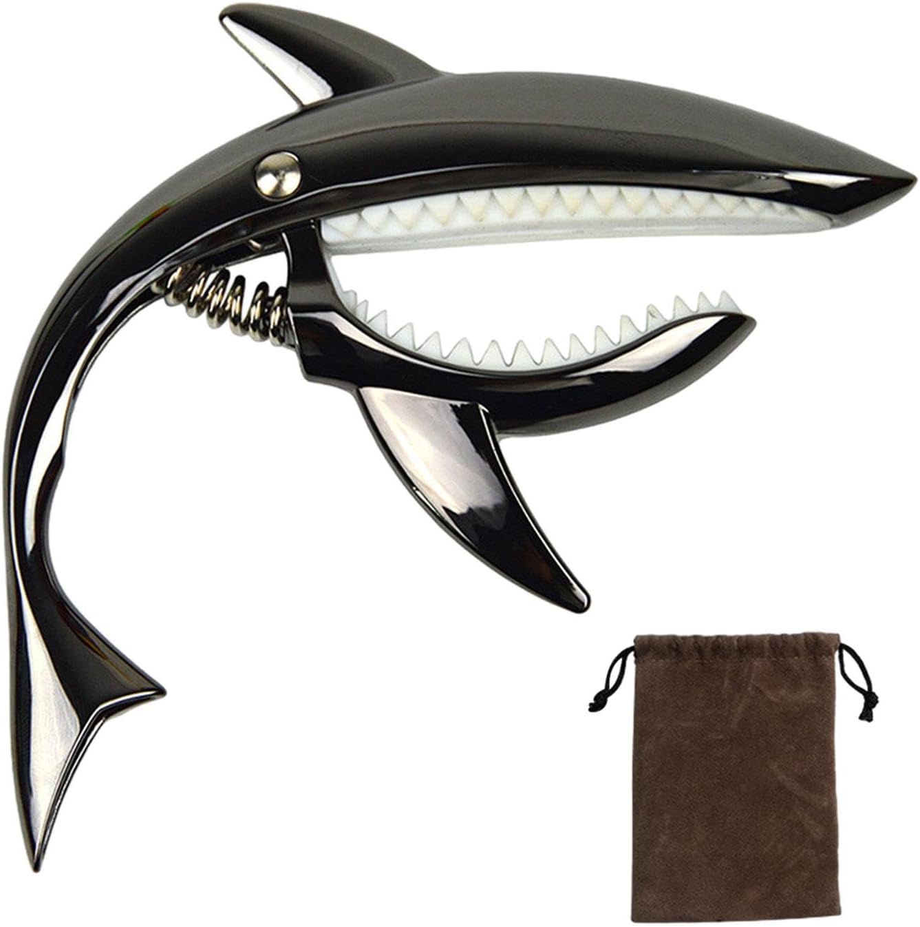 Amazon.com: Deevoka Shark Guitar Capo Spring Capo with Velvet Pouch ...