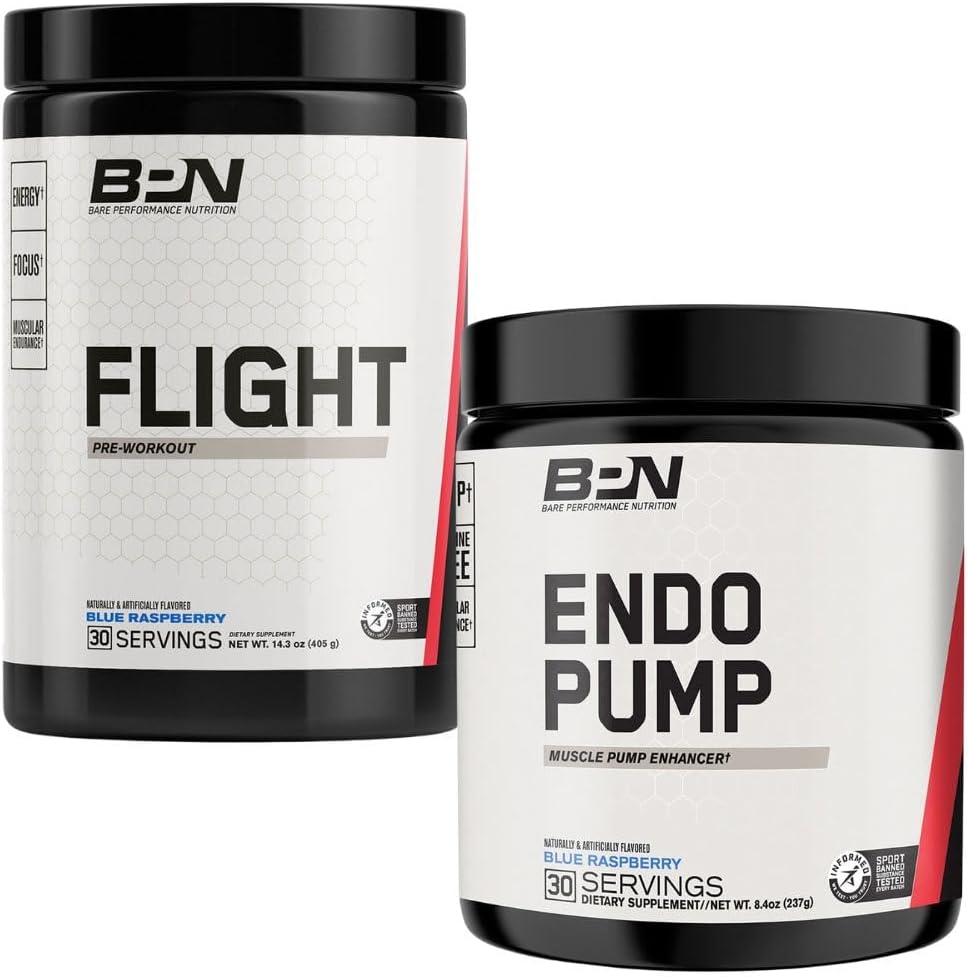 Amazon.com: BARE PERFORMANCE NUTRITION BPN Flight Pre Workout & Endo Pump Enhancer Bundle ...