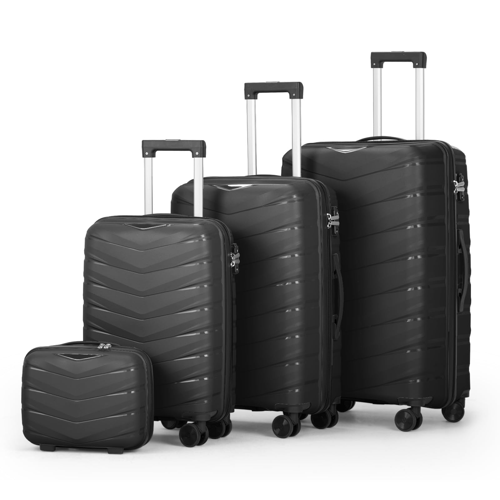 Amazon.com | Karl home Luggage Set 4 Piece, PP Hard Shell Suitcase with ...