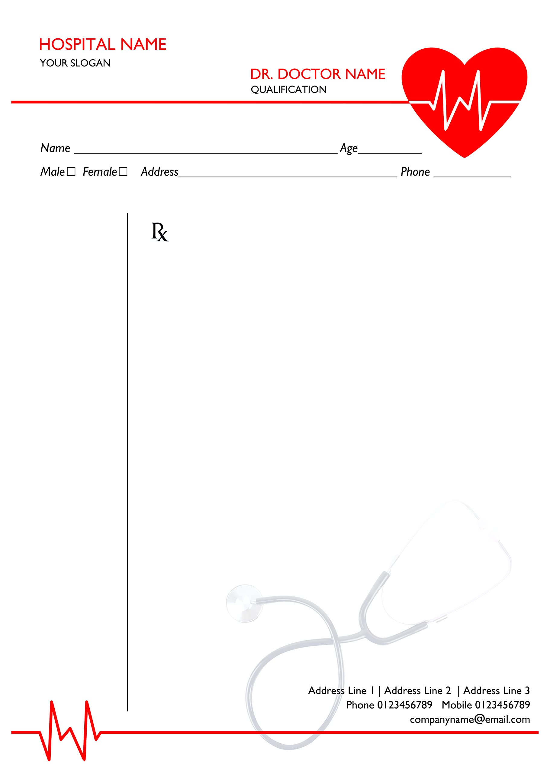Indian Dr. Prescription Pad Design Premium Vector | Doctor