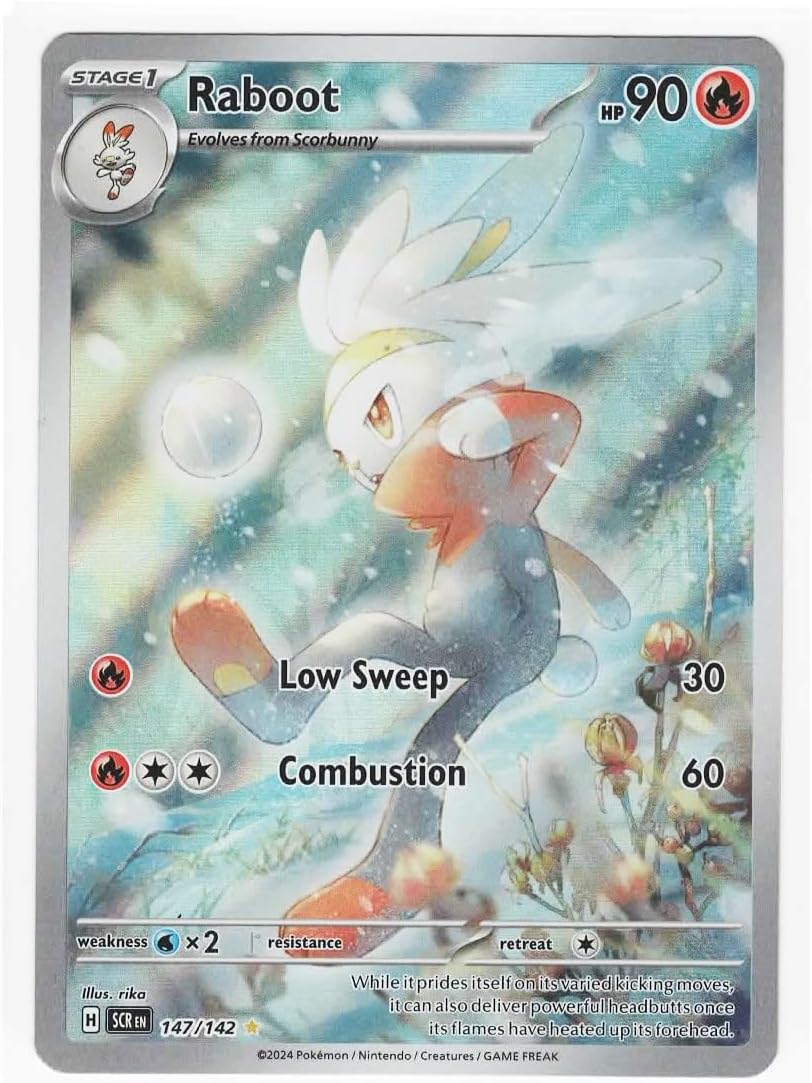 Amazon.com: Pokemon - Raboot 147/142 Stellar Crown - Illustration Rare ...