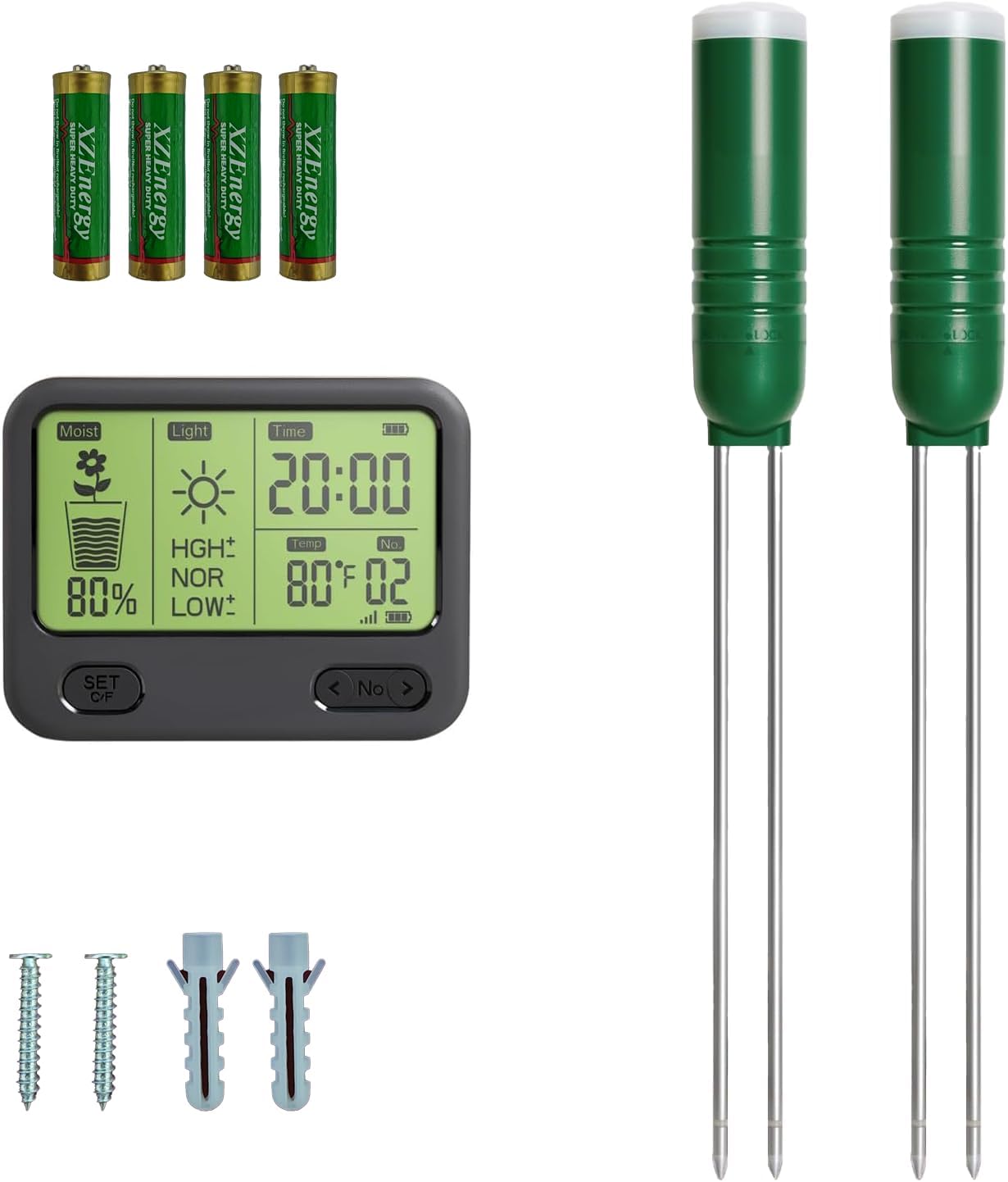 Amazon.com: MEMETECH 4-in-1 Soil Meter for Plants, Wireless Remote ...