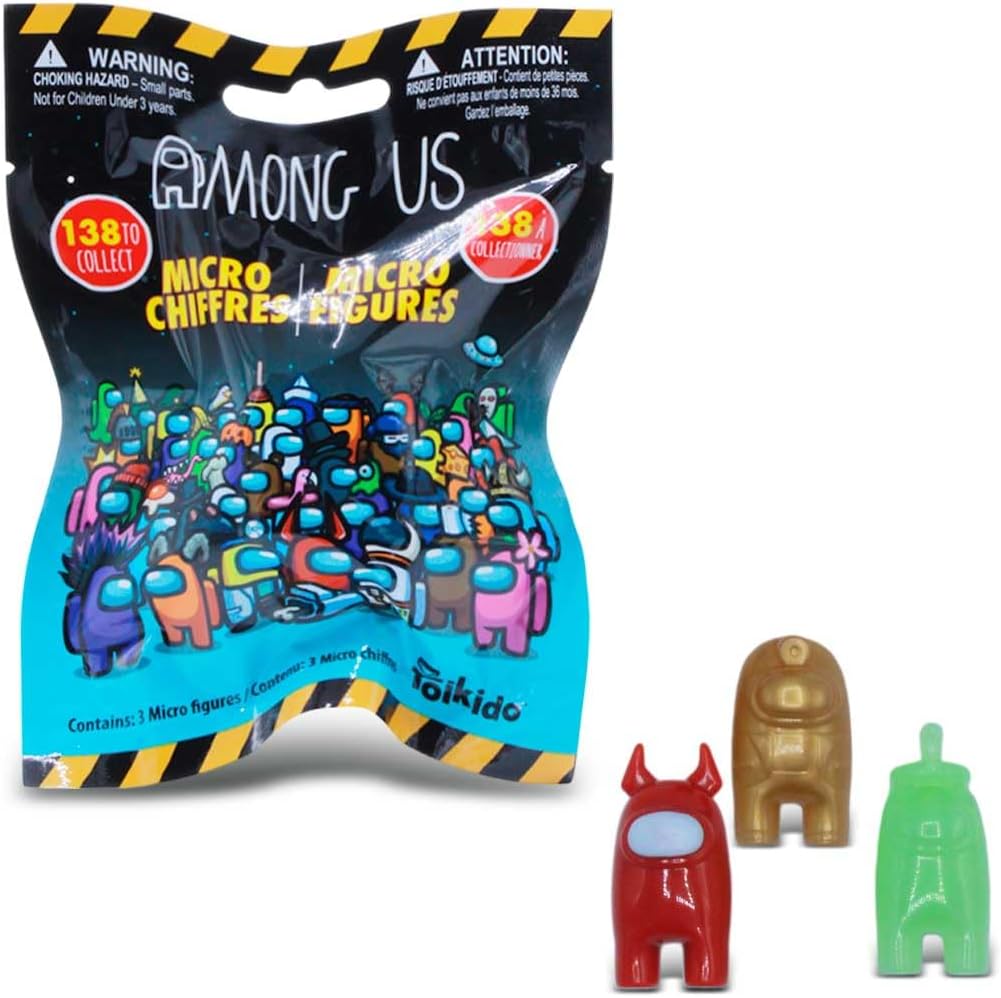 Amazon.com: Among Us Micro Figures – Blind Bag of 3 Officially Licensed Crewmate & Imposter Mini ...