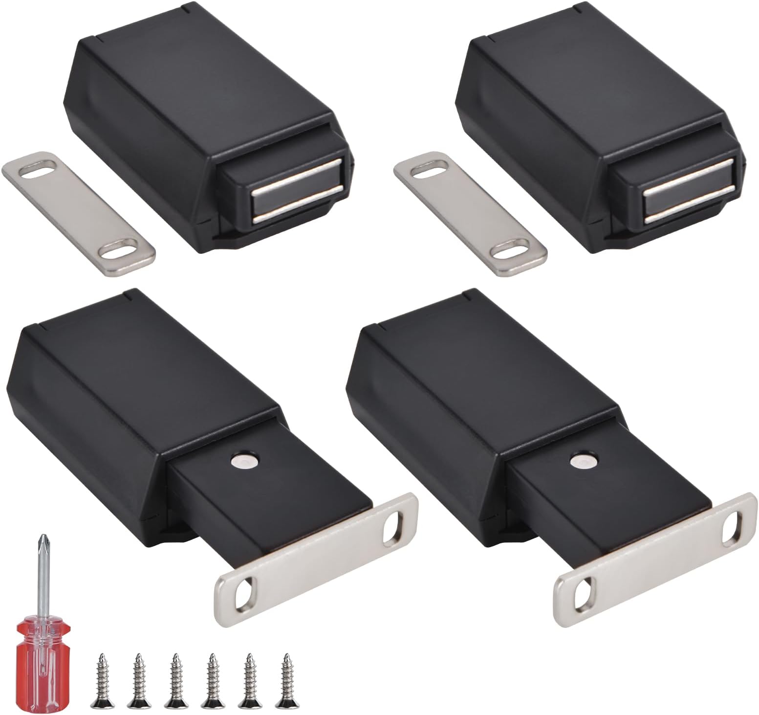 Push to Open Door Latch Cabinet Hardware CBRIVE 4 Pack Magnetic Push ...