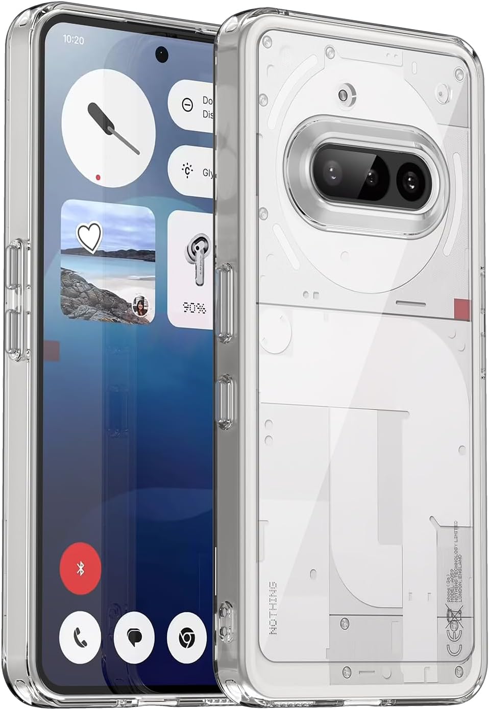 Amazon.co.jp: Nothing Phone 3a ケース『AFINER』新型 軽量 超薄型 TPU+PC 透明 カバー ...