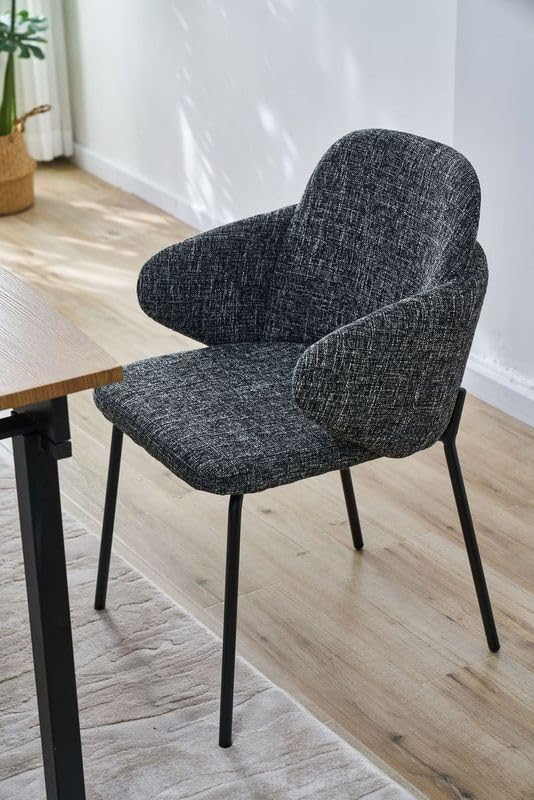 Home Source 32.6" Round Back Side Chairs - Premium Upholstered Dining ...
