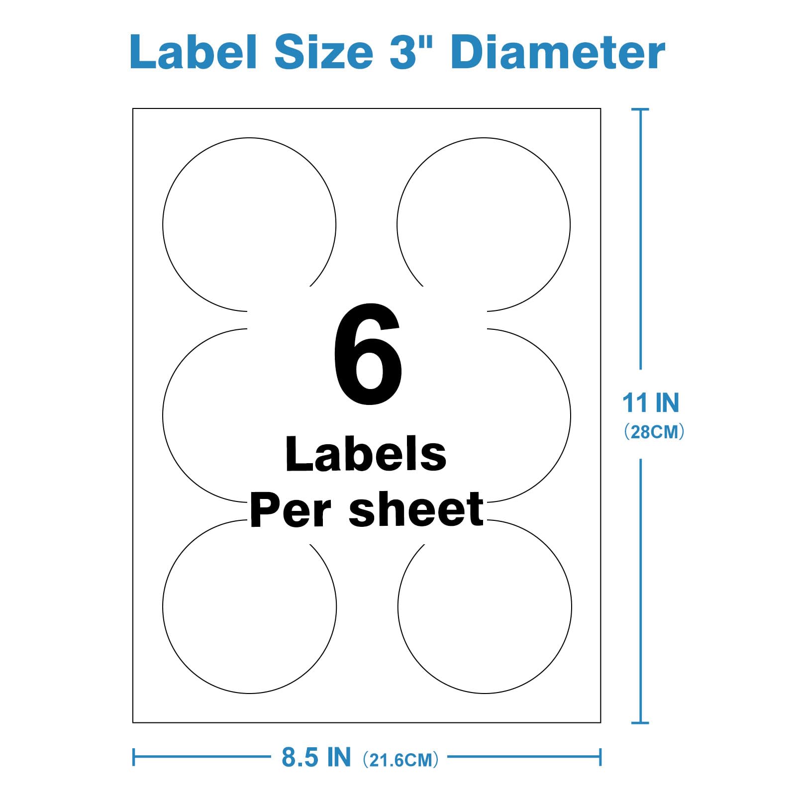 Snapklik.com : 3" Circle Sticker Labels, Round Printable Sticker To ...