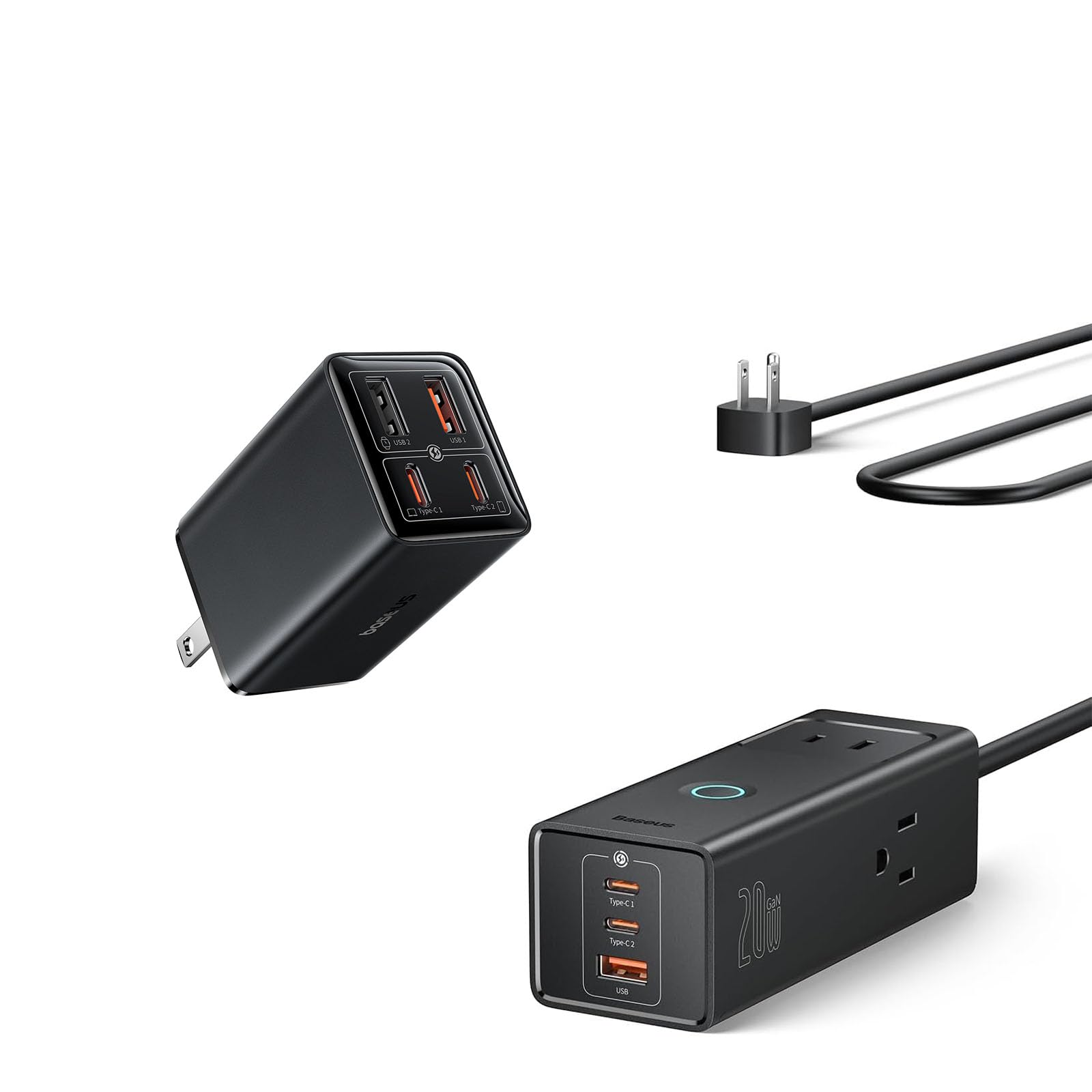 Amazon.com: Baseus Power Strip Surge Protector 1200J Power Strip USB C ...