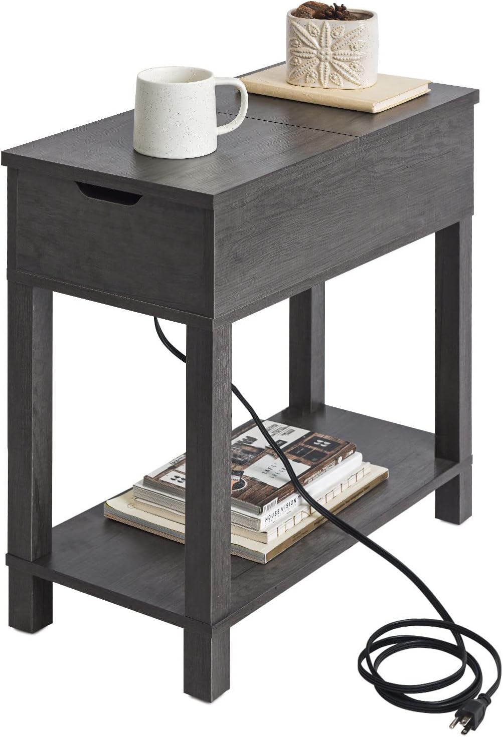 Amazon.com: Labcosi Modern Farmhouse Side Table, Narrow End Table with ...