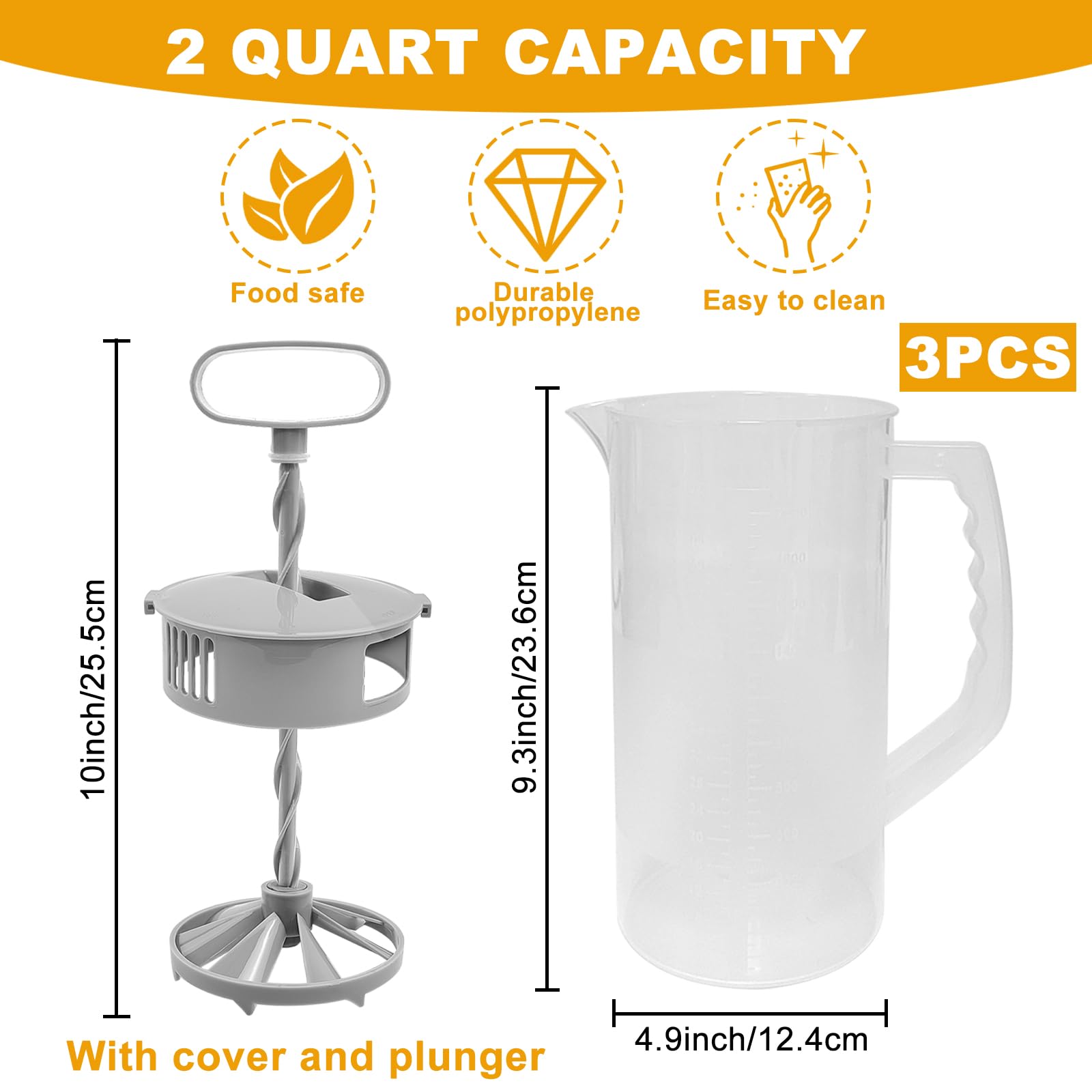 Snapklik.com : Hlimior 3 Pack Mixing Pitcher For Drinks 2 Quart/ 64oz ...