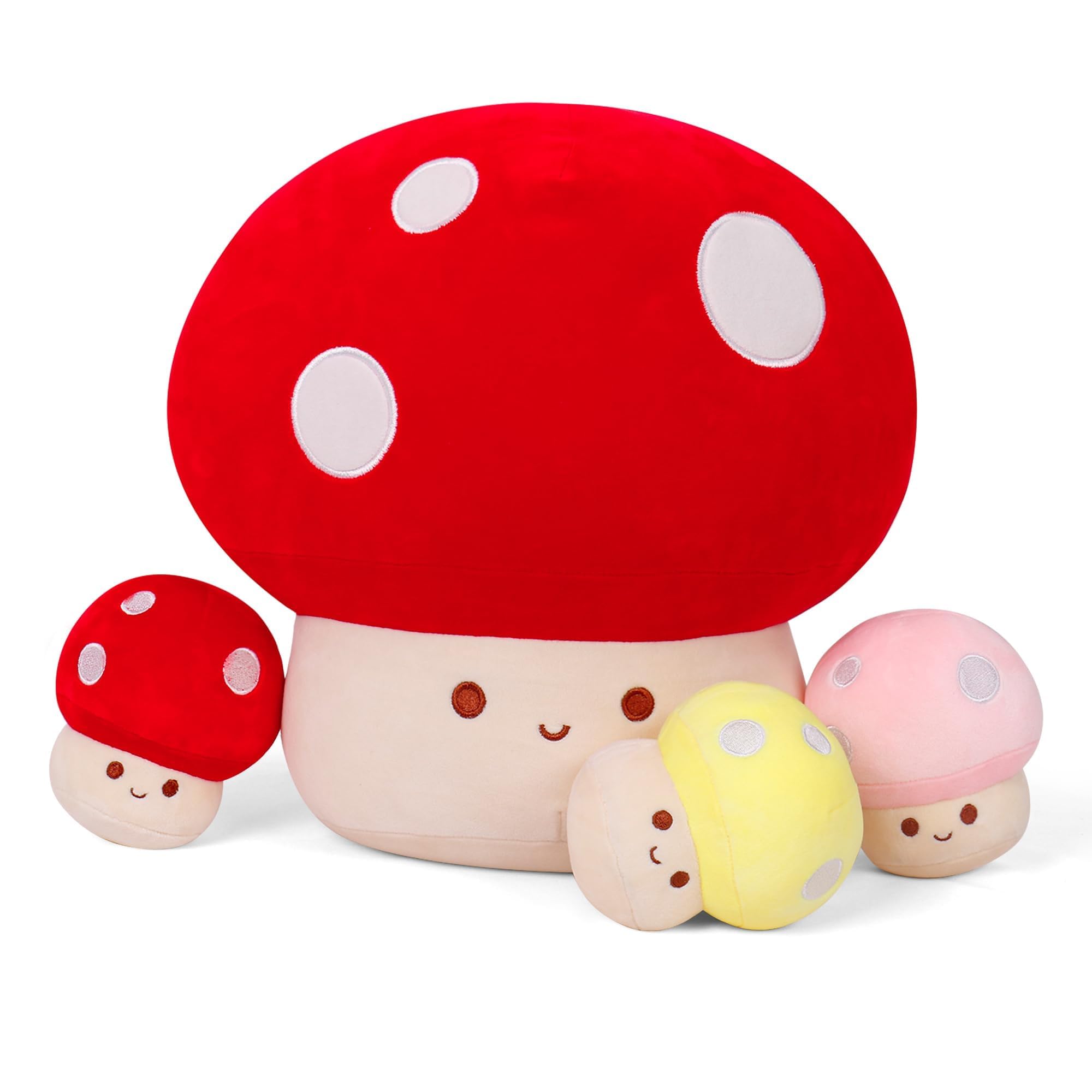 Amazon.com: WeBingo 4PCS Mushroom Plush, 12 Inch Mushroom Plush Pillow ...
