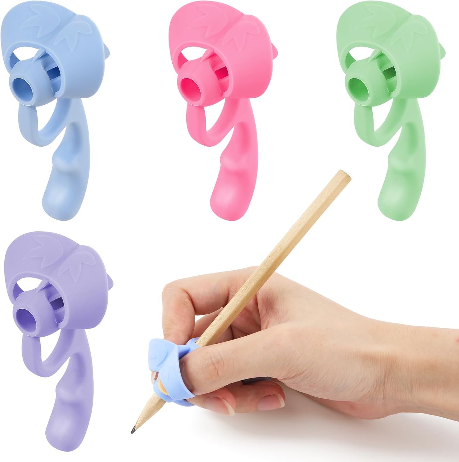 Amazon.com: Sibba Pencil Grips Handwriting 4 Pcs Finger Posture ...