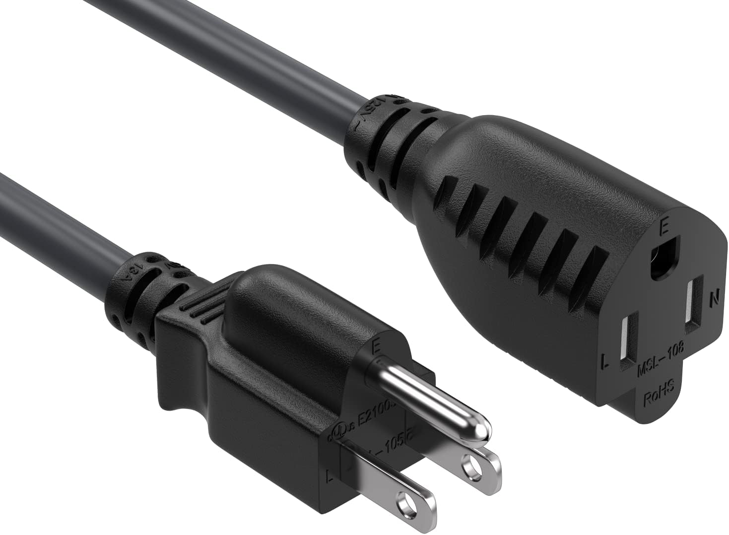 Amazon.com: CableLeader 1ft Extension Power Cord NEMA 5-15P to NEMA 5 ...