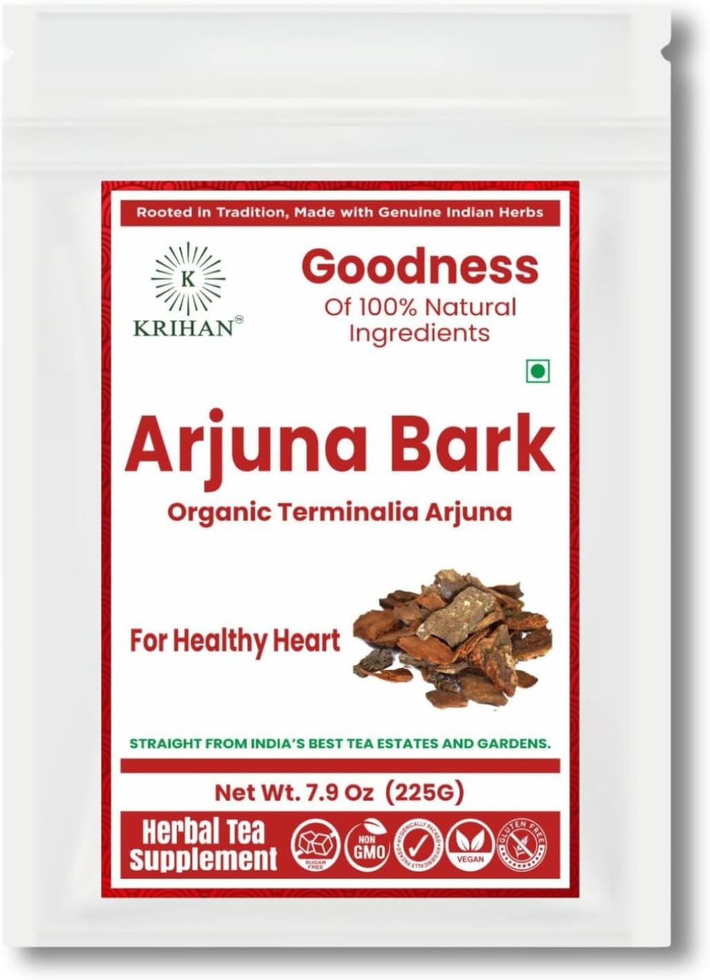 Amazon.com: Organic Arjuna Bark Pure & Natural Wellness 112 Loose Leaf ...