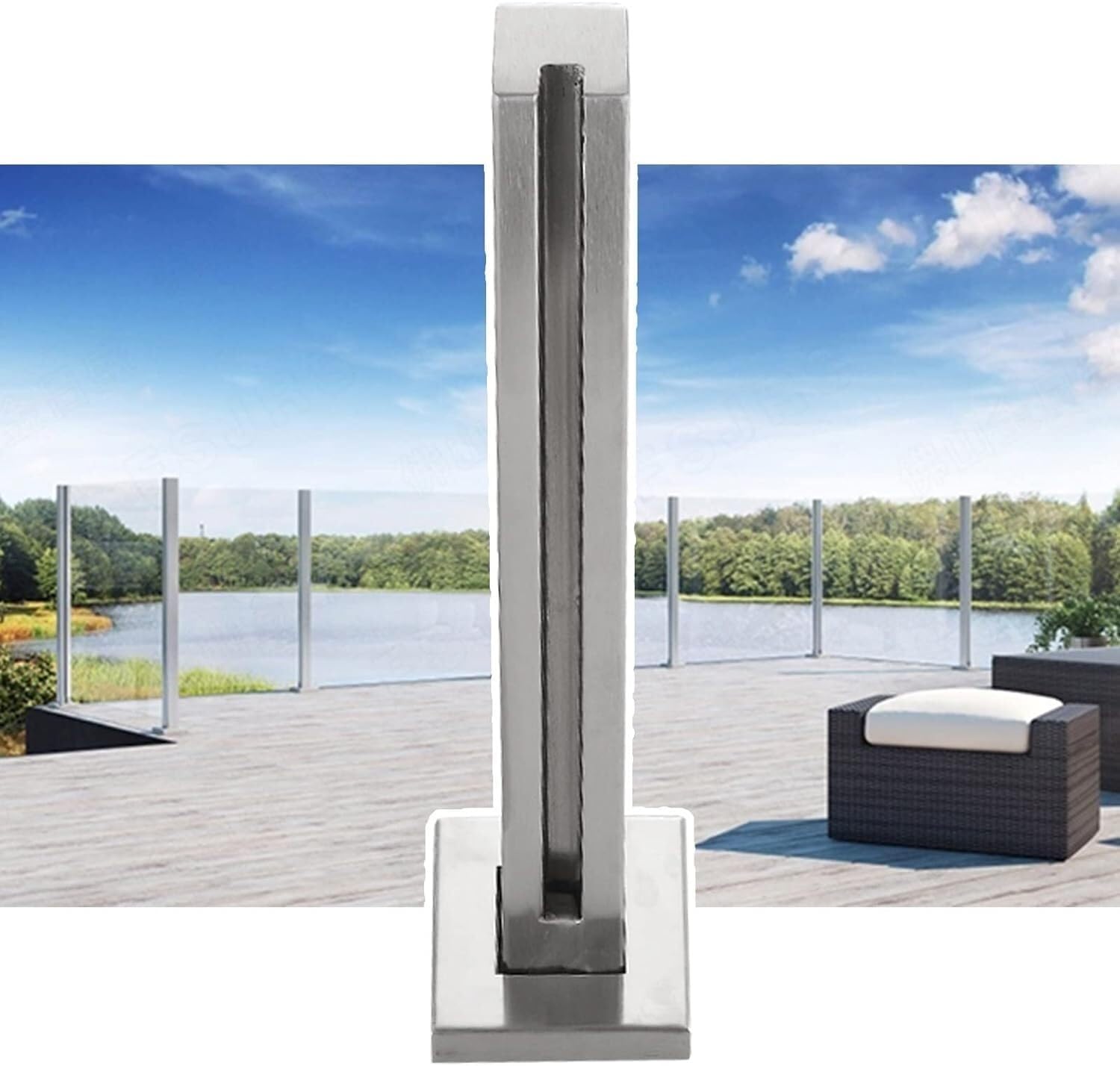 Amazon.com: LXXW Glass Railing Post Glass Balustrade Posts Patio Glass ...
