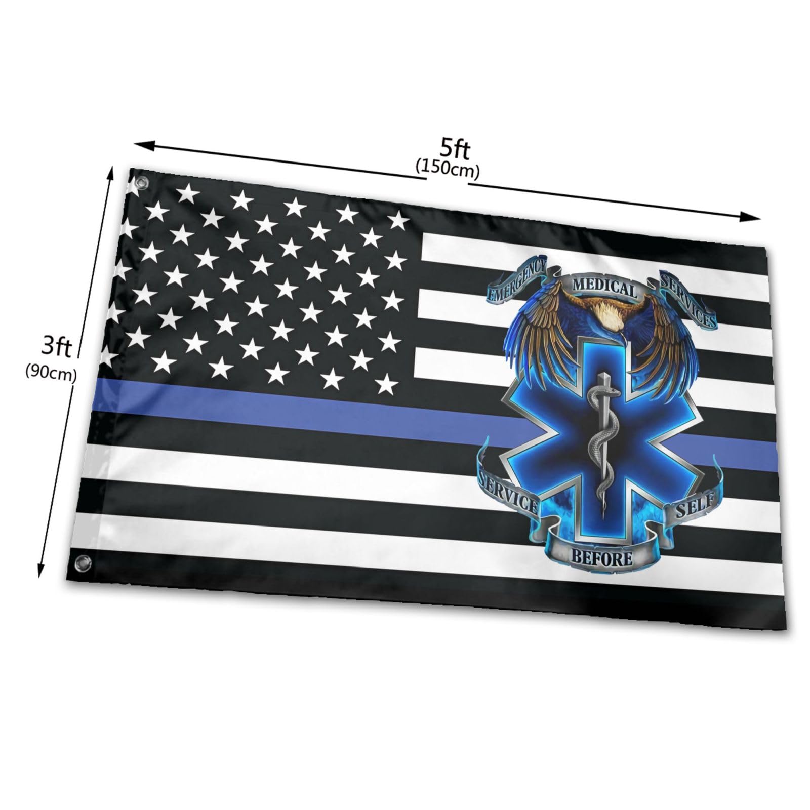 Snapklik.com : Ems Star Of Life Emt Paramedic Medic Flags 3x5 Ft Garden ...