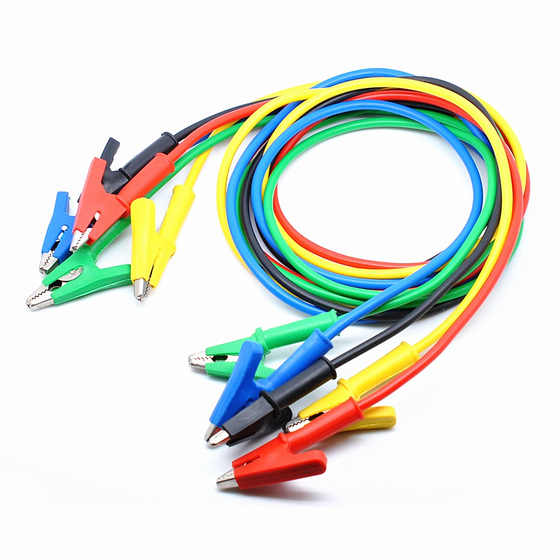 Snapklik.com : 5 Colors 4MM Dual Ended Alligator Clips Test Leads ...