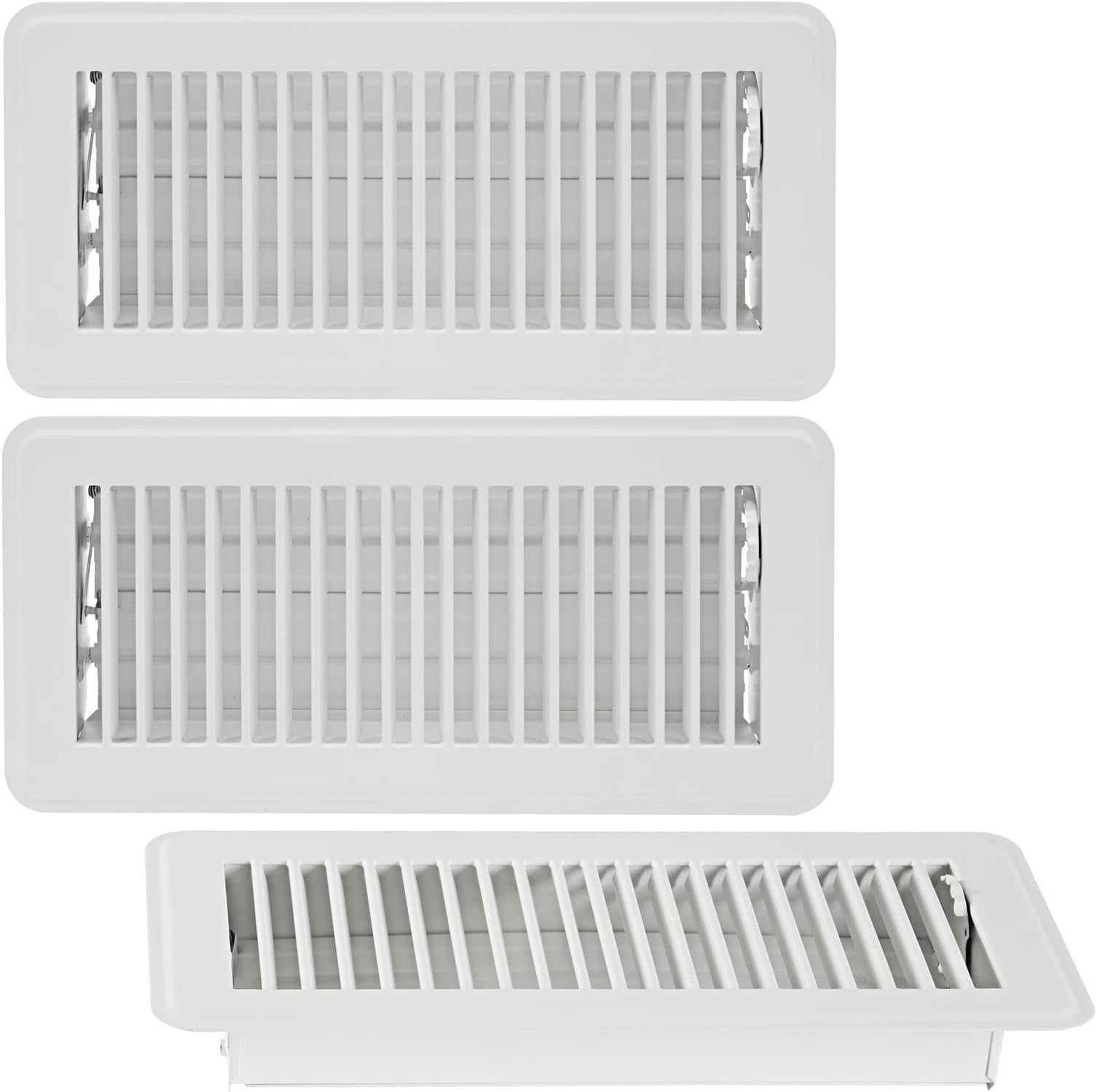 Built Industrial White Air Vent Register, 6x12 Vent Cover with Damper ...