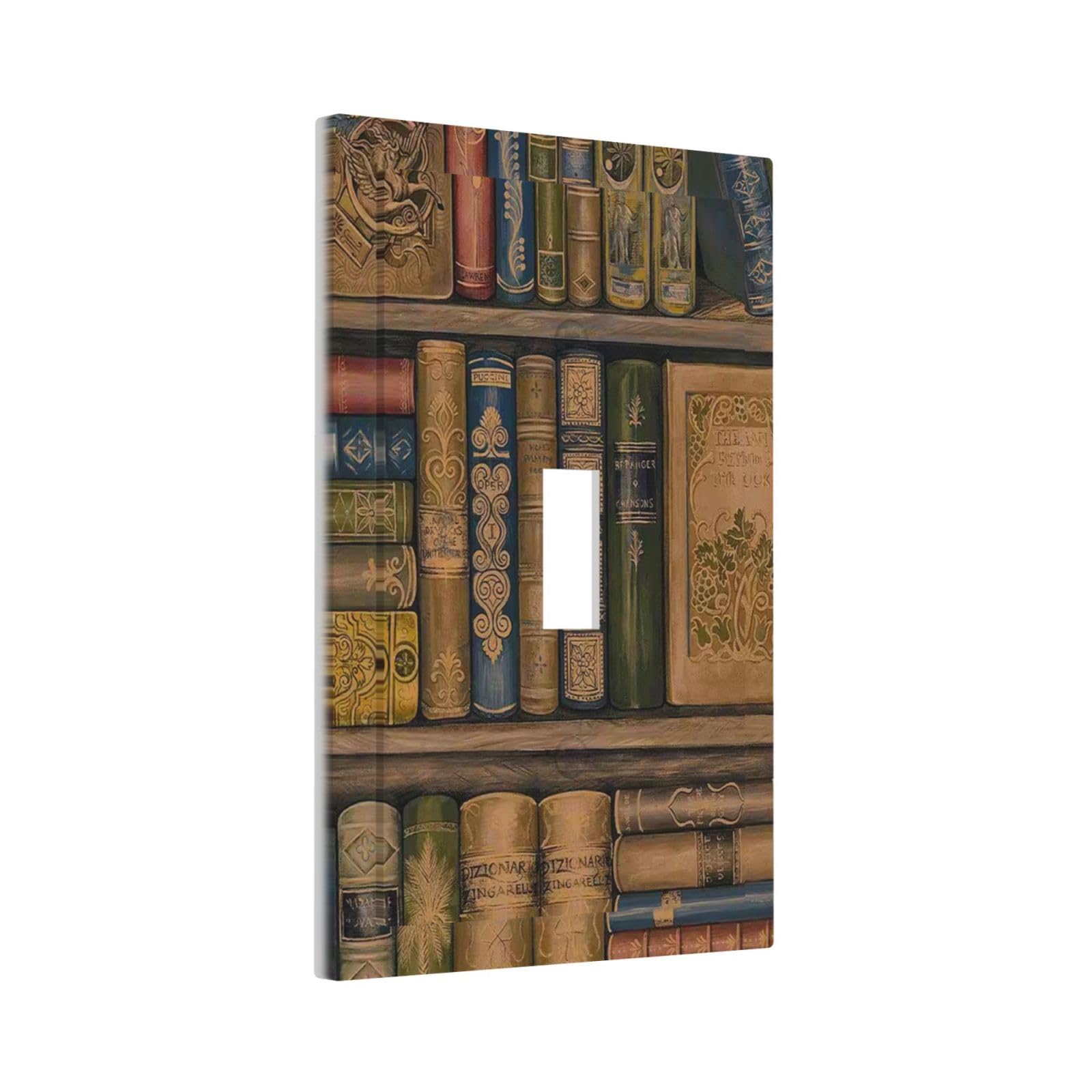Retro Printed Bookshelf Single Toggle Light Switch Cover Decorative 1 ...