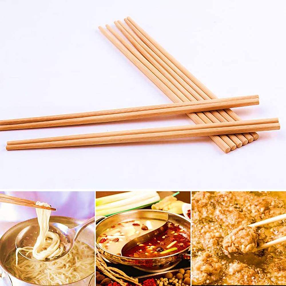 Buy ikis - 5 Pairs Natural Bamboo Cooking Chopsticks Square-Head, Hot ...