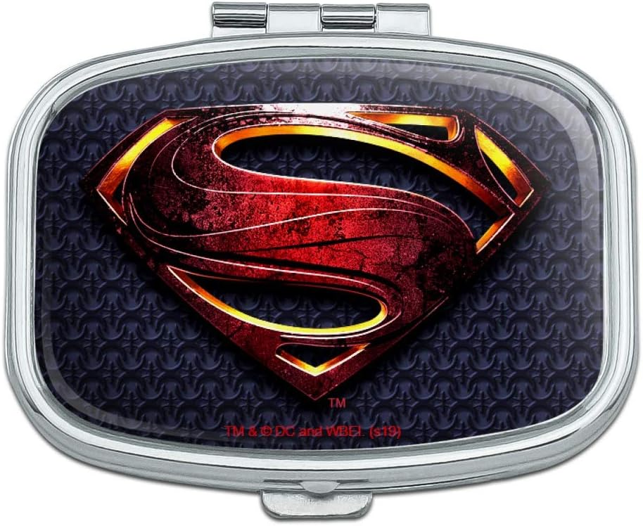 Amazon.com: Justice League Movie Superman Logo Rectangle Pill Case ...