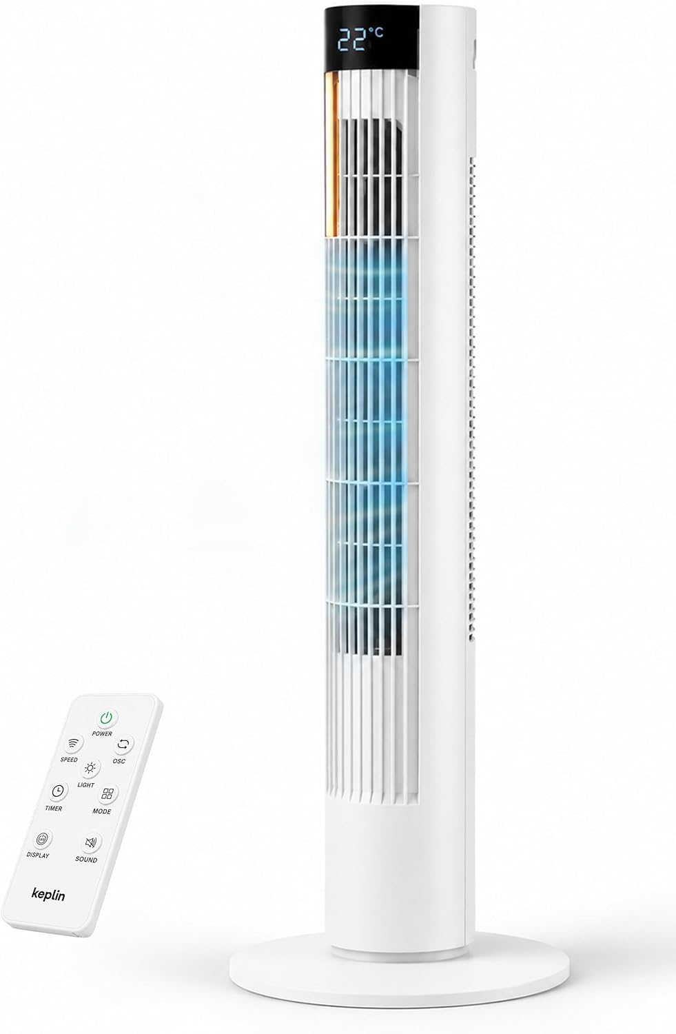 KEPLIN 36 Inch Tower Fan with Remote Control, 3 Speed AC Motor, LED ...