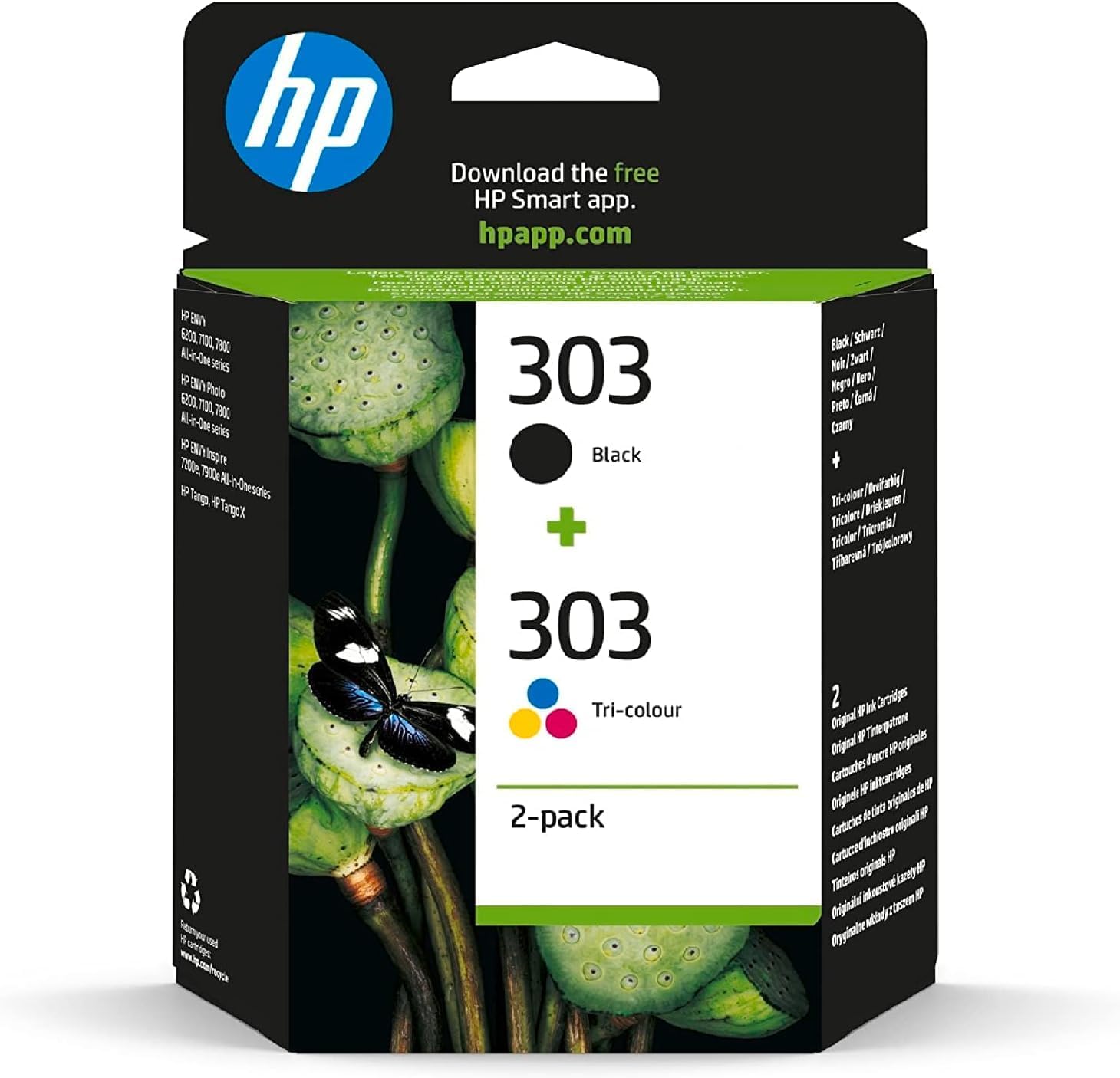 HP 303 (3YM92AE) Original Printer Cartridges 2 Count (Pack of 1 ...