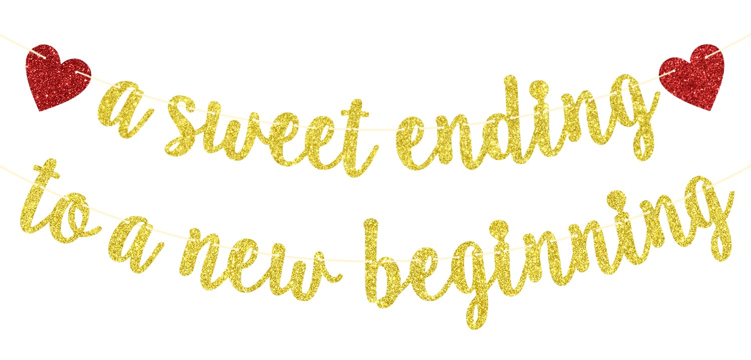 Amazon.com: A Sweet Ending to A New Beginning Banner, Farewell Party ...