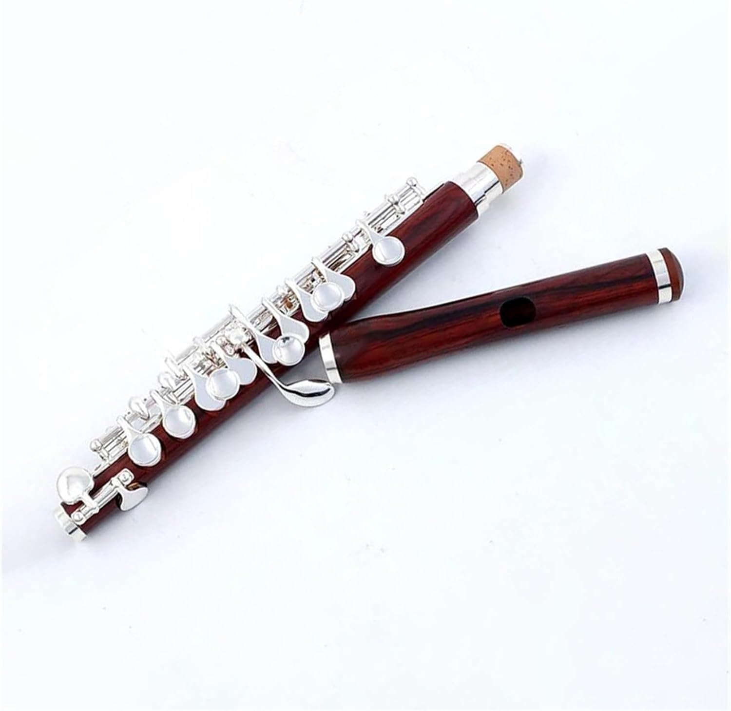 Amazon.com: ZETION Rosewood Piccolo C Key Half-Size Flute Silver Plated ...