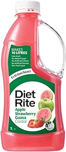 Diet Rite Apple Strawberry Guava Cordial 1 Litre : Amazon.com.au ...