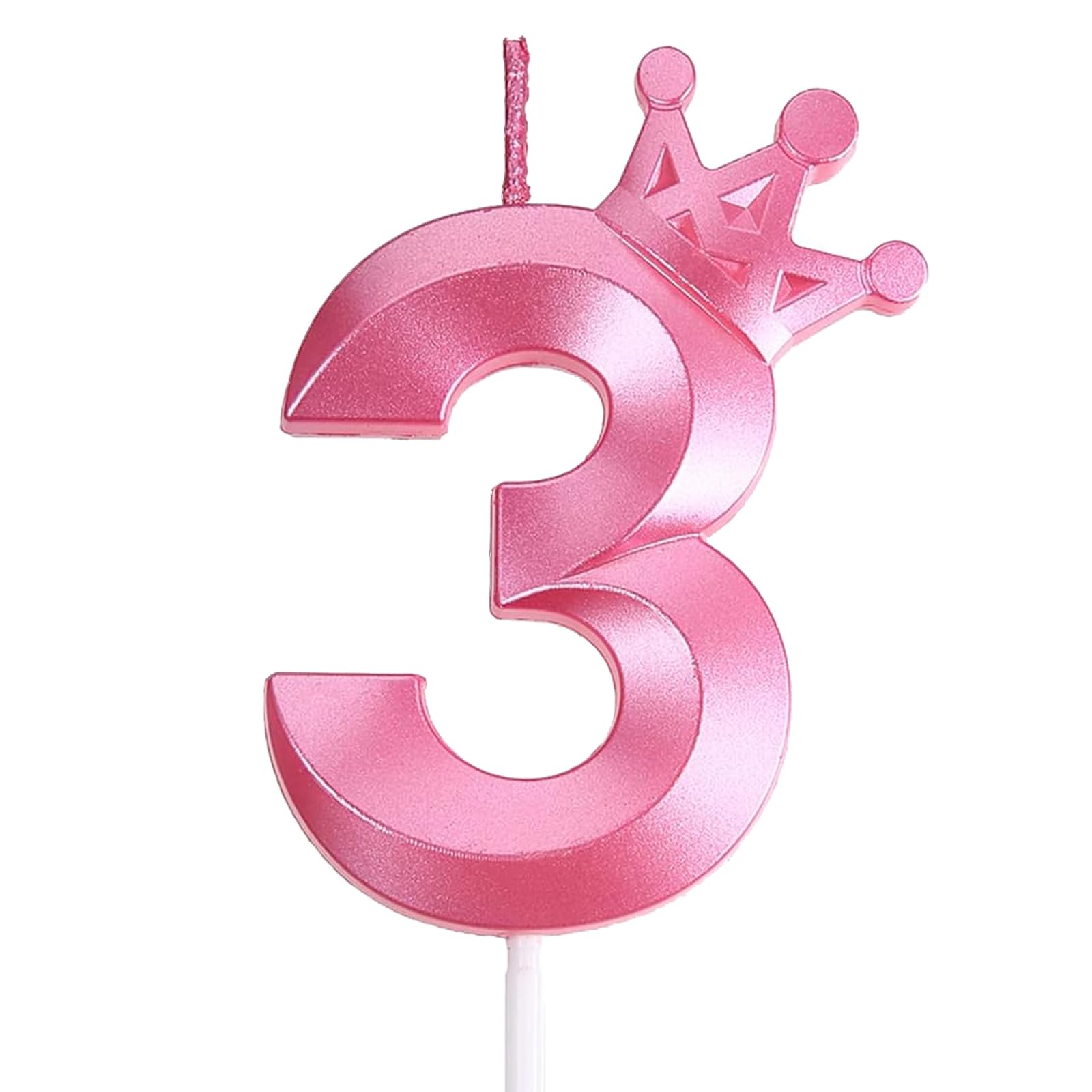 Amazon.com: Pink Number 3 Birthday Candle丨3rd Birthday Party Pink Theme ...